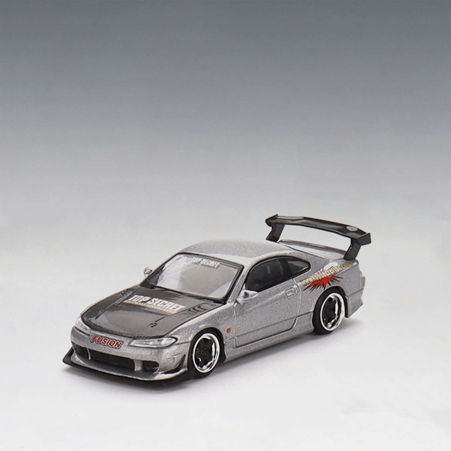 Mô Hình 1/64 Mini GT Nissan Silvia Top Secret (S15) Silver Red | District M
